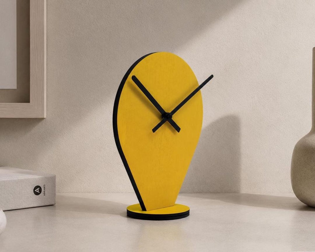 Minimalist Wooden Minimal Desk Clock: Silent Modern Table Timepiece - Etsy