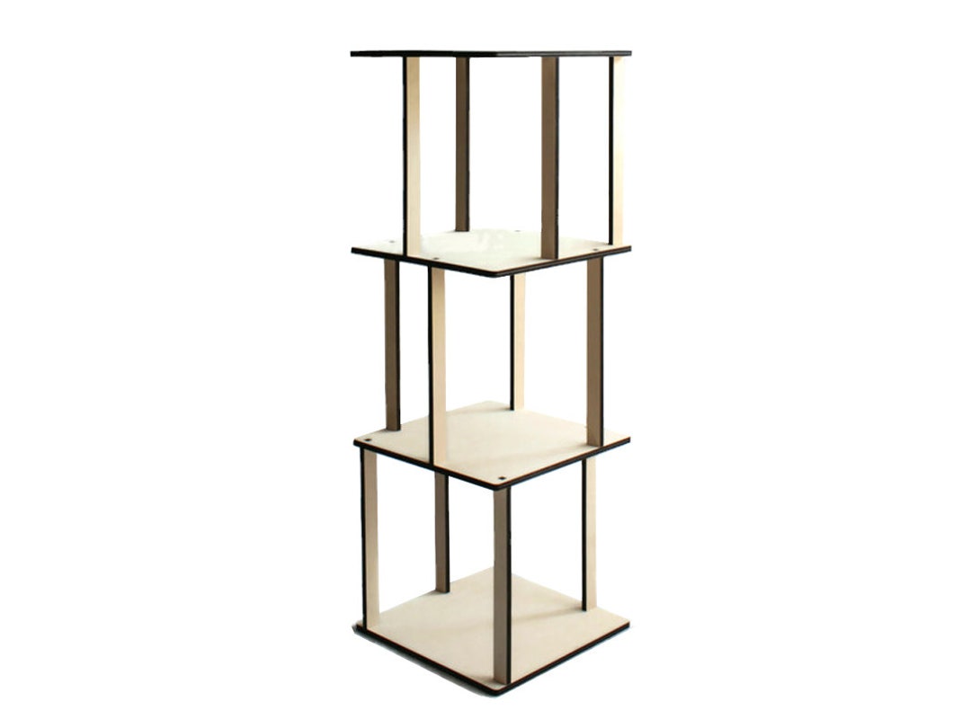 Modern Free-standing Wooden Floor Shelving Unit for Living Room Flat ...