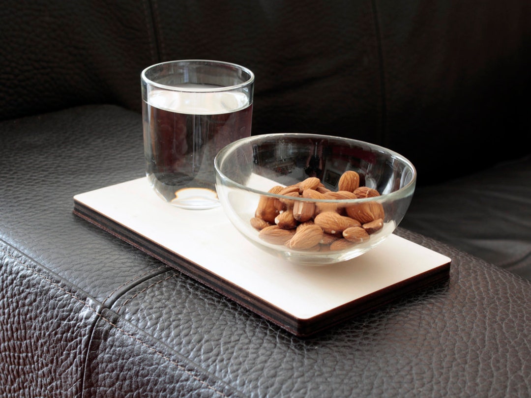 Laser Cut Wood Sofa Table Slim Over Couch Tray Modern Armrest Design ...