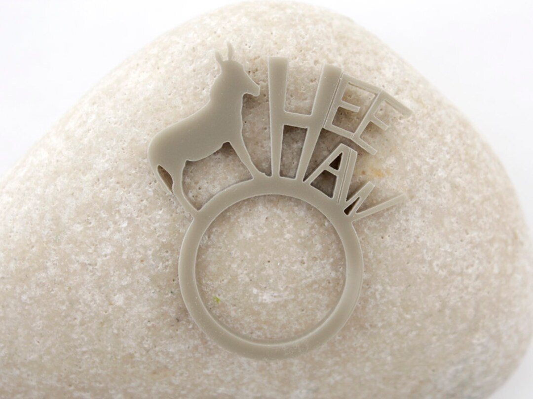 Laser Cut Grey Acrylic Donkey Ring Fun Italian Hee Haw Farm Motif ...