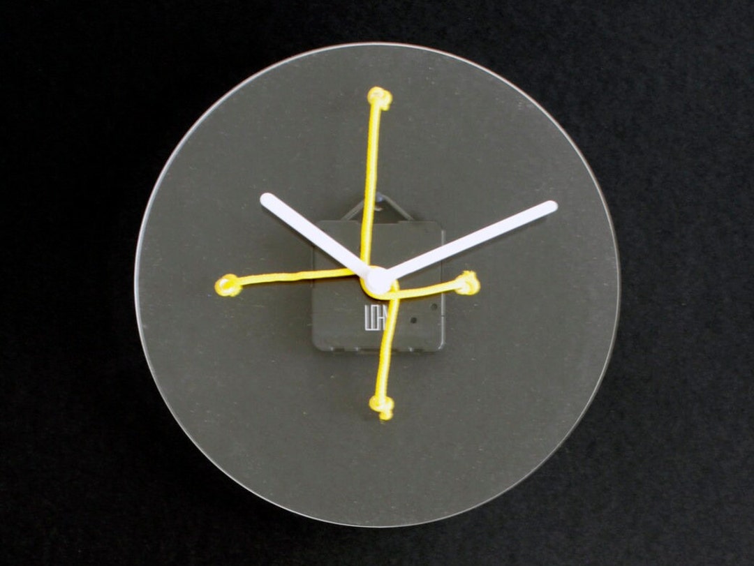 Minimalist Small Clear Acrylic Quiet Wall Hung Clock With Strings for Living Room, No Ticking ...