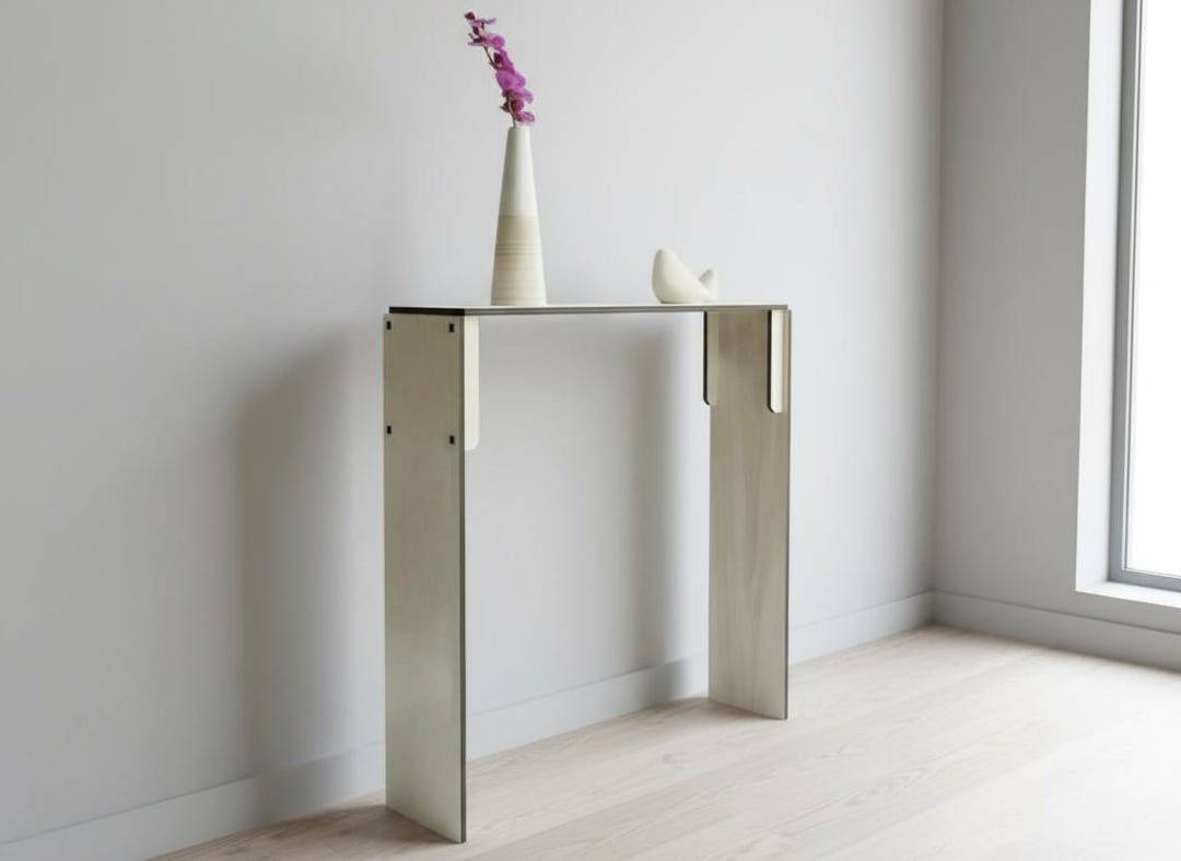 Laser Cut Plywood Narrow Console Table: Modern Hallway Accent - Etsy
