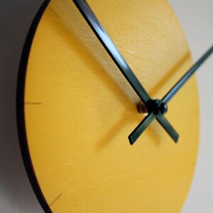 Minimalist Yellow Wooden Wall Clock: 7-inch Silent Modern Decor - Etsy