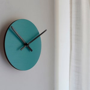7 Minimalist Very Small Wooden Quiet Turquoise Timekeeper for Kitchen ...