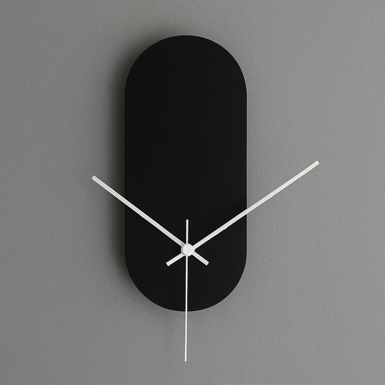 Teal Oblong Wooden Wall Clock: Minimalist Silent Modern Timekeeper - Etsy