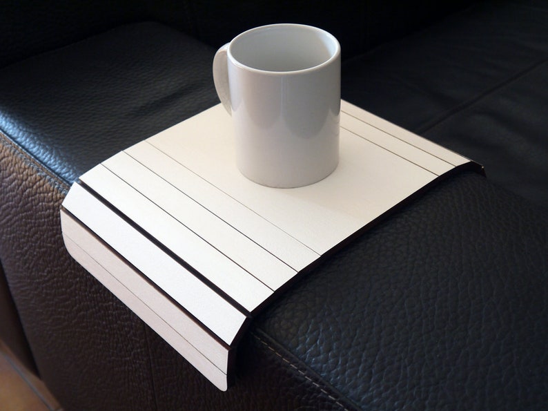 Wood Flexible Grey Sofa Table for Armrest Small Slinky Over | Etsy