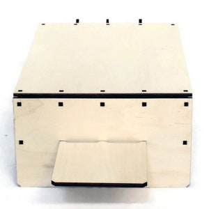 Laser-cut Wooden Portable Workstation With Hooks and Shelf ...