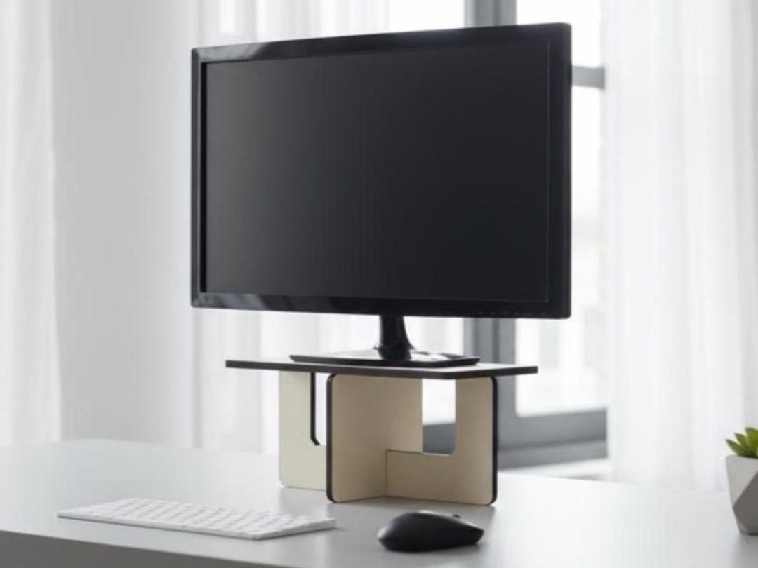 Laser Cut Wooden Monitor Riser: Modern Desk Organizer - Etsy