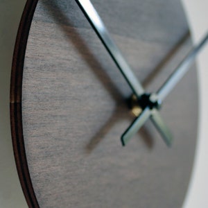 7 Inch Rosewood Minimalist Wall Clock Silent No Ticking Compact Round ...
