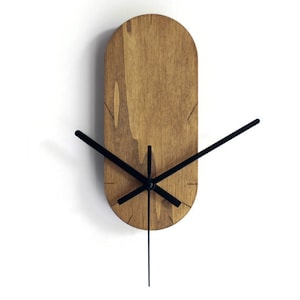 Minimalist Very Small Wooden Quiet Yellow Wall Clock With Second Hand ...