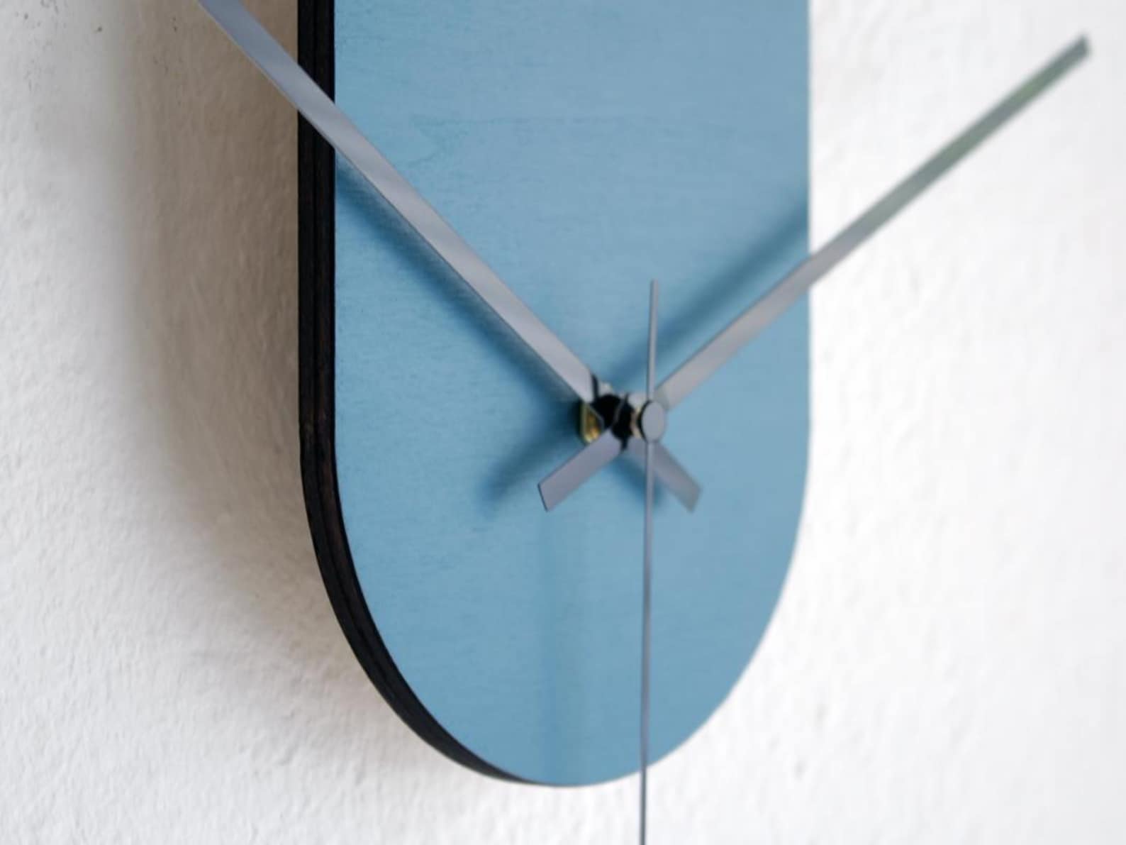 Teal Oblong Wooden Wall Clock: Minimalist Silent Modern Timekeeper - Etsy