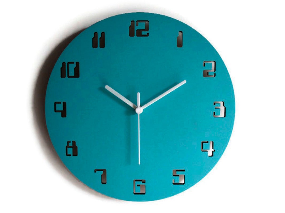 11 Vintage Computer-inspired Small Wall Clock Nerd Turquoise Wood Clock ...