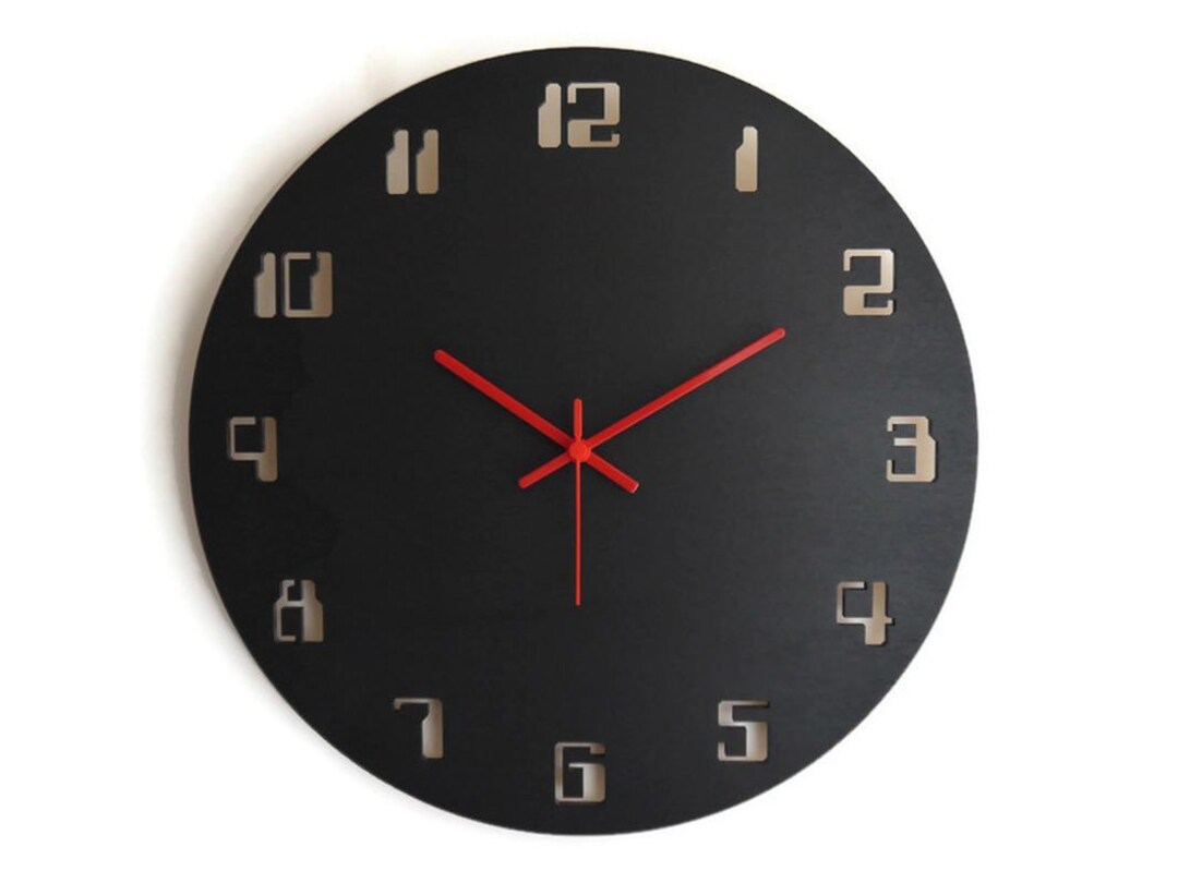 16.5 Black Wall Clock, Inspired by Vintage Computers With Digital ...