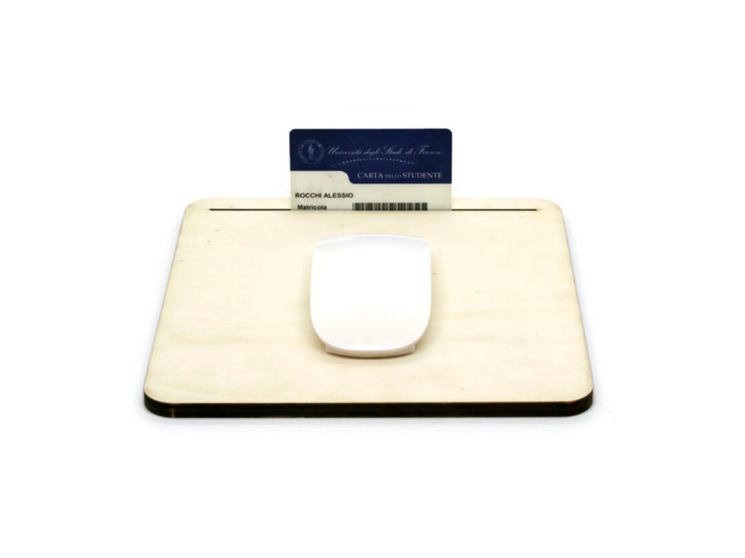 Laser Cut Wood Mouse Pad Organizer With Business Card Stand, Small ...