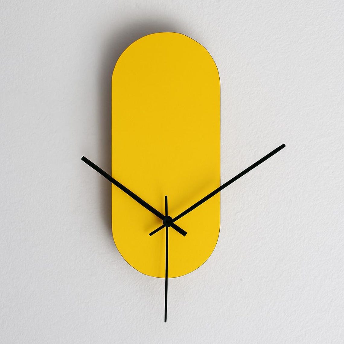Teal Oblong Wooden Wall Clock: Minimalist Silent Modern Timekeeper - Etsy
