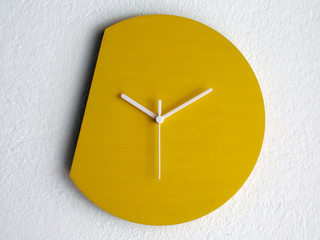 11 Small Wooden Wall Clock for Bedroom Minimalist Yellow Design for ...