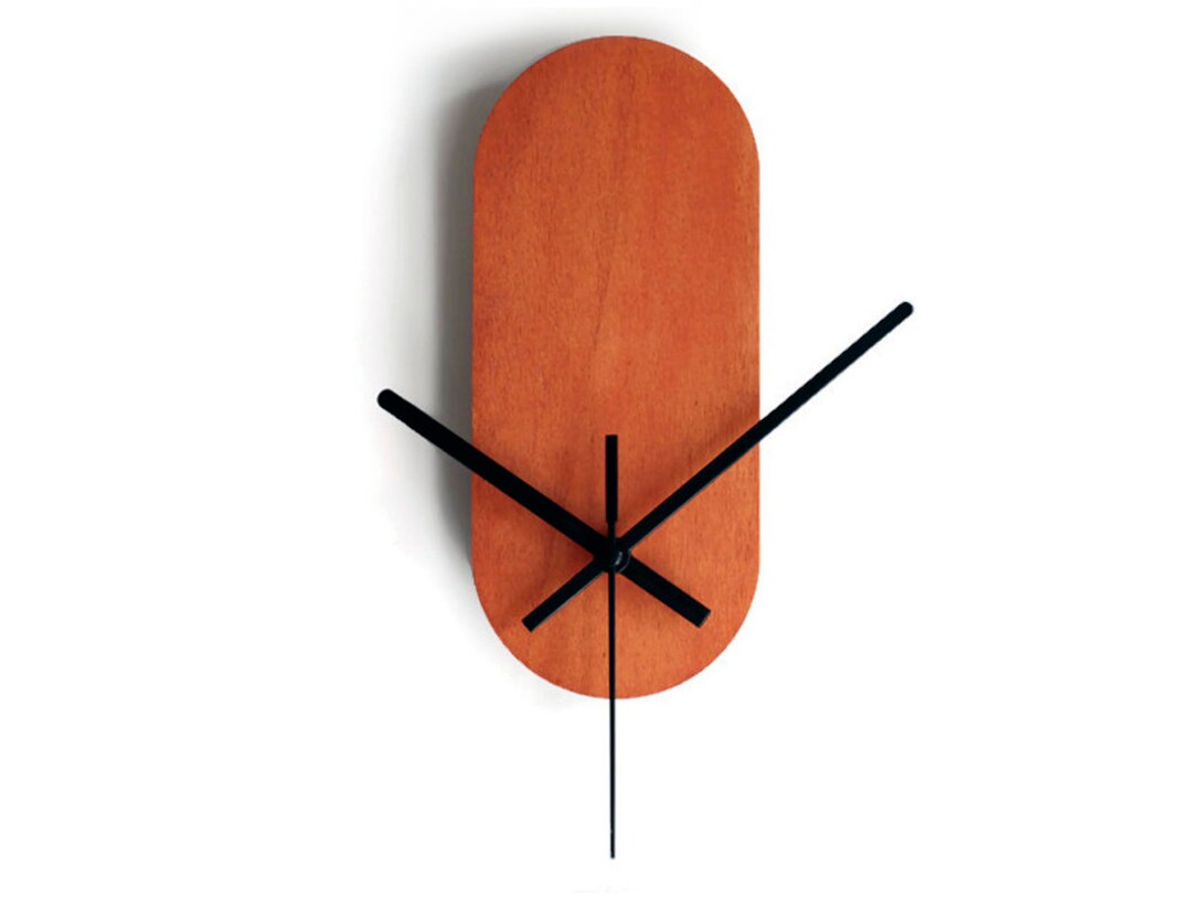 Minimalist Very Small Wooden Quiet Cherry Wall-mounted Clock for ...