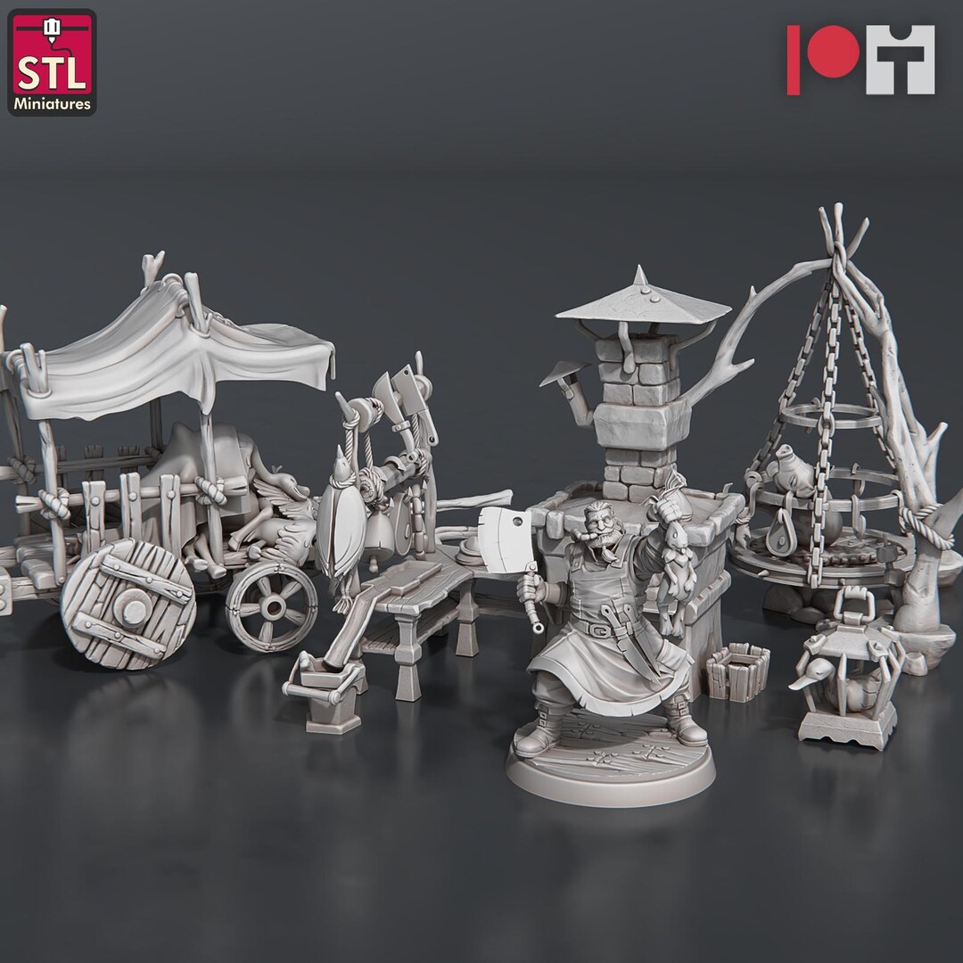 Butcher Set - STL Miniatures - 3D Printed - 32MM - Resin - Etsy UK