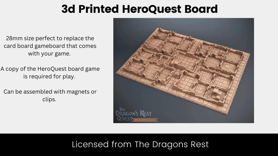 Dungeon Game Board - Dragons Rest - Heroquest & Dragonquest Compatible ...