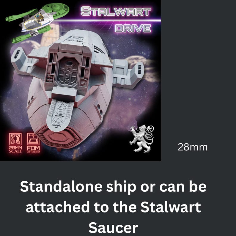 2nd Dynasty - Stalwart Drive Section Starship - 28mm - Tabletop Play ...