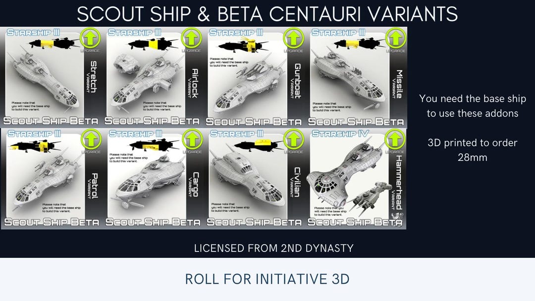 2nd Dynasty - Scout Ship Beta & Beta Centauri Variants - 28MM - Etsy