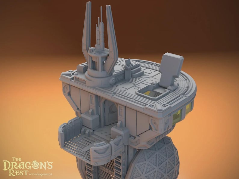 3D Printed Sci-fi Control Tower: 28mm Tabletop RPG Terrain - Etsy