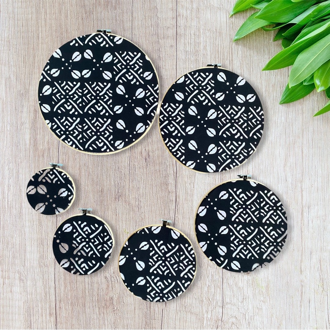 Tribal Wall Artafrican Cowries Home Decorwood Circle Abstract Artblack ...