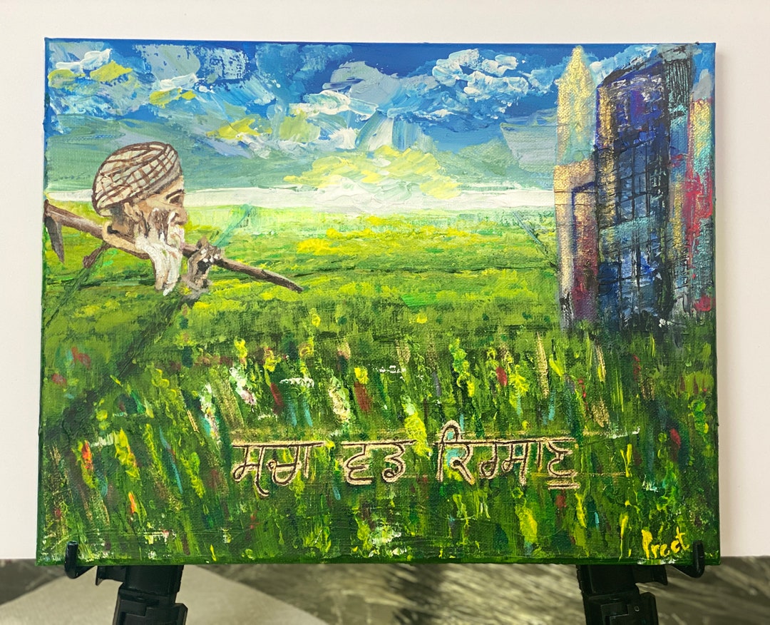 Farm Fields Texture Original Painting India Farmer Protest, Punjabi ...