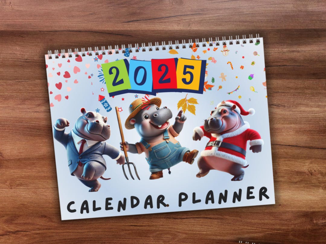 Funny Moo Deng 2025 Wall Calendar Planner, Teacher Office Desk Calendar ...