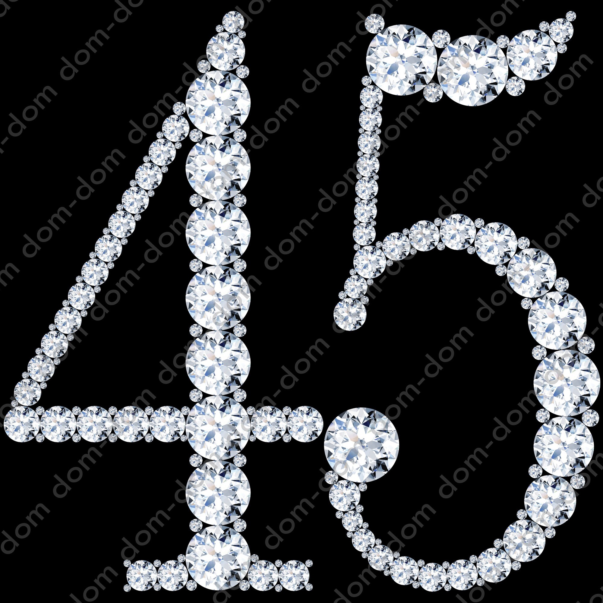 Diamond Number Clipart letters nummers PNG Clipart Sieraden | Etsy
