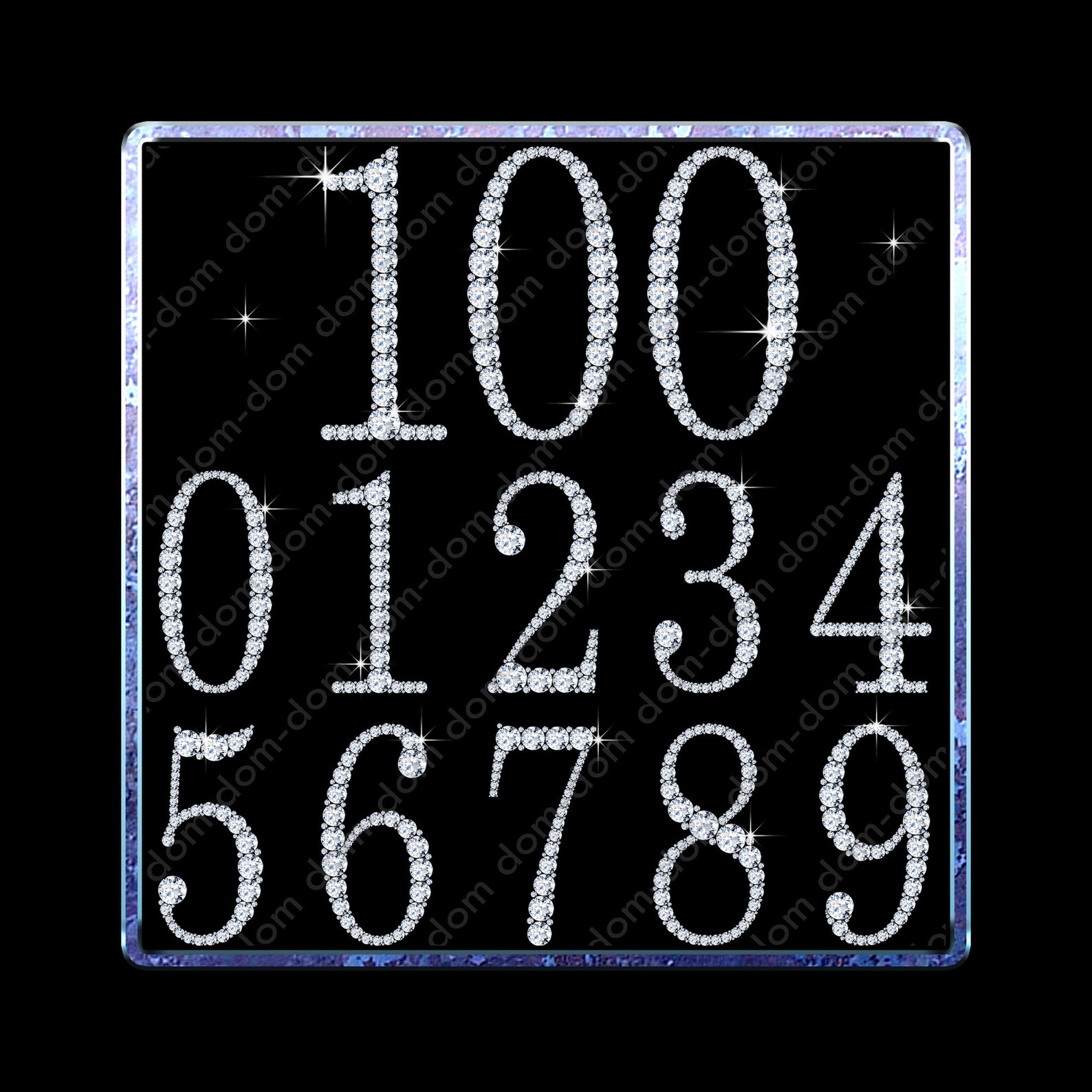 Diamond Number Clipart letters nummers PNG Clipart Sieraden | Etsy