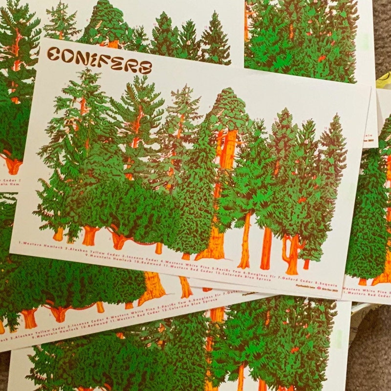 Tree Print Riso - Etsy