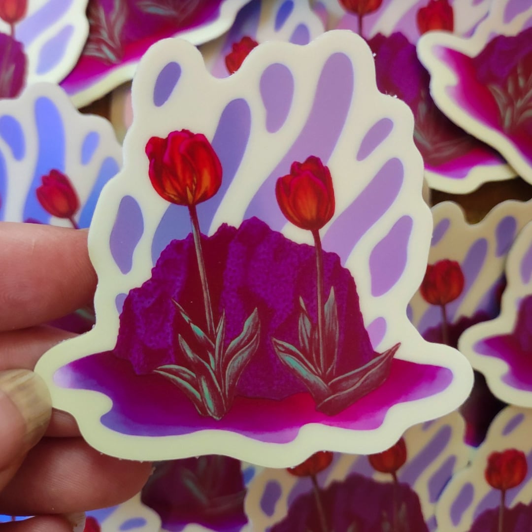 Tulip Frosted/holo Sticker - Etsy