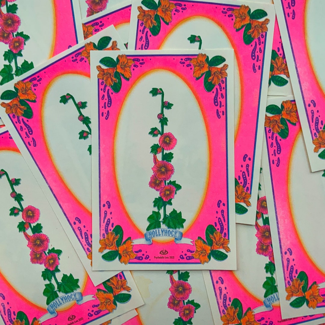 Hollyhock Riso Print - Etsy