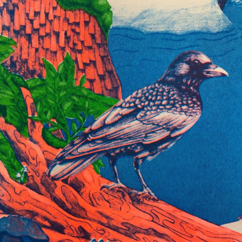 PNW Nature Scene Riso Print 11” X 17” - Etsy