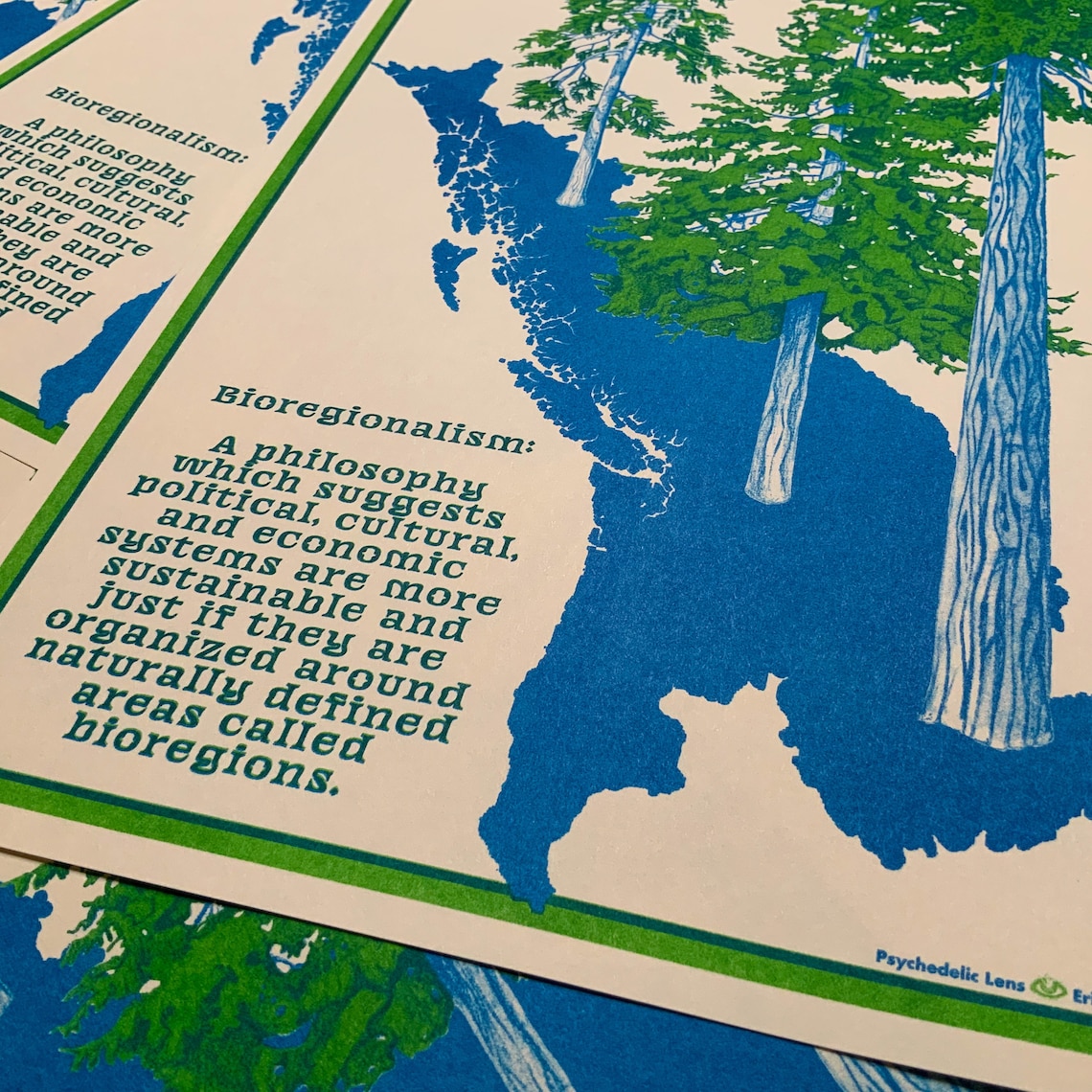 Cascadia Bioregionalism Riso Poster - Etsy
