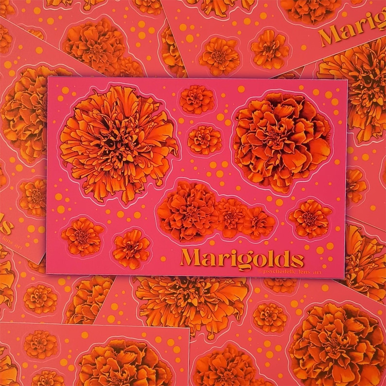 Marigold Sticker Sheet - Etsy