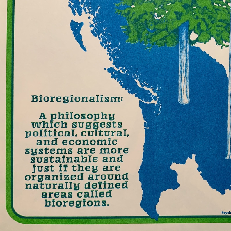 Cascadia Bioregionalism Riso Poster - Etsy