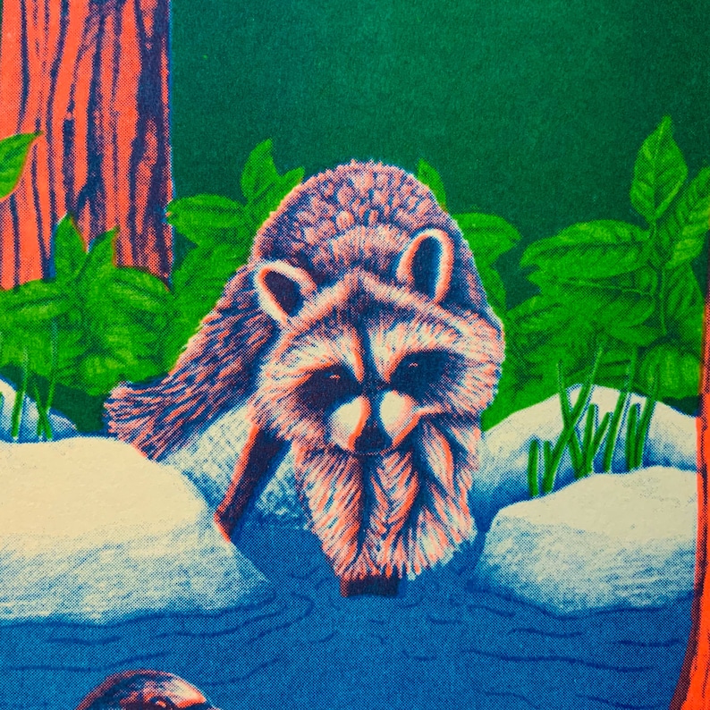 PNW Nature Scene Riso Print 11” X 17” - Etsy
