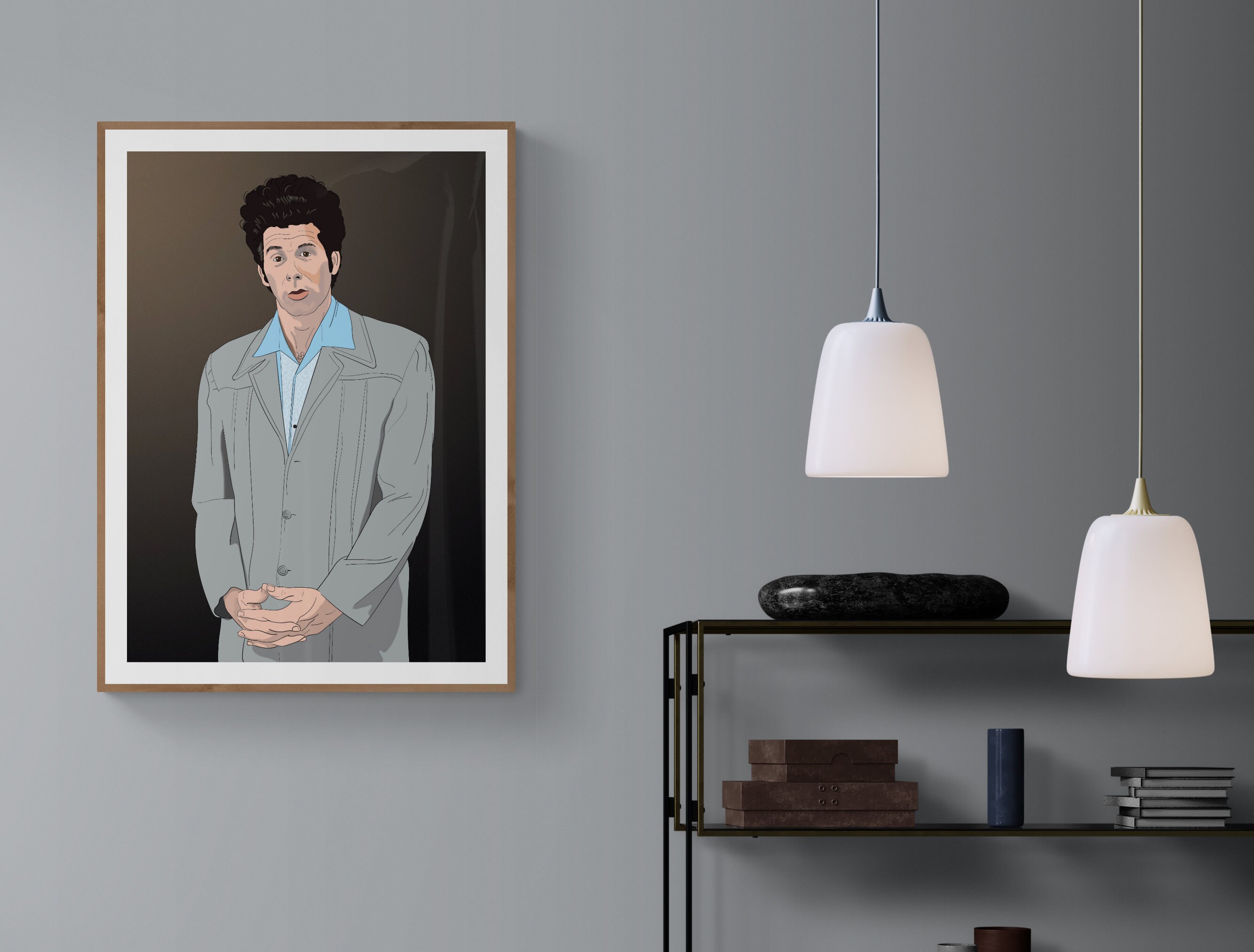 Seinfeld Printable Wall Art the Kramer Painting Print - Etsy