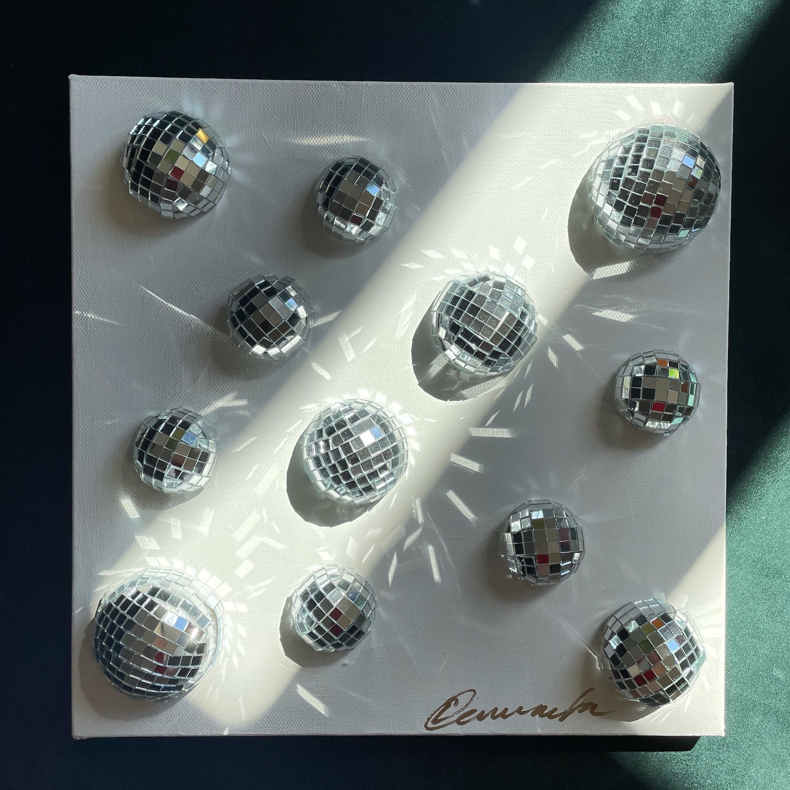 Disco Balls Original Abstract Wall Art, Handcrafted Mirrored Wall Decor ...
