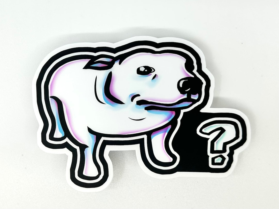 Huh Dog Weird Meme Sticker - Etsy