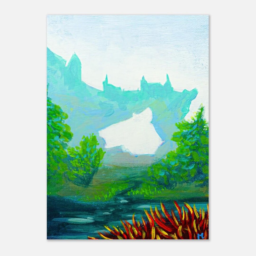 Town of Solitude - Karth River Painting Art Print - Fantasy RPG ...