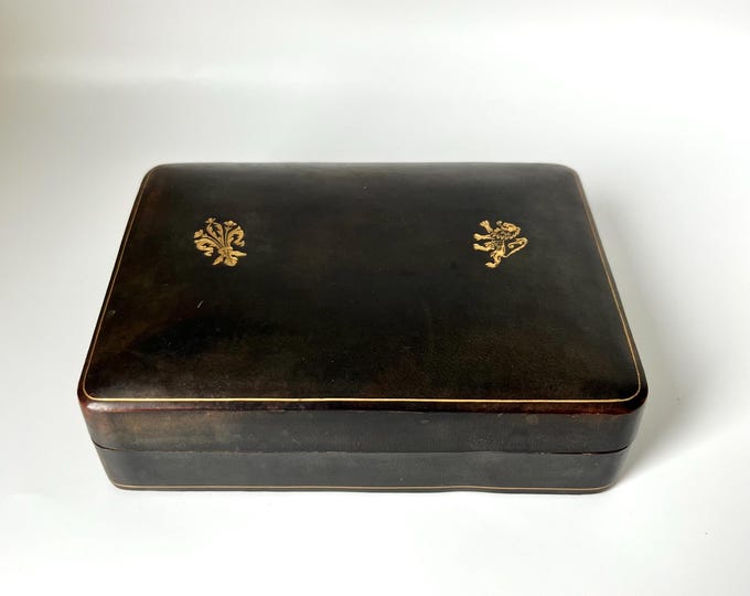 Vintage Very Old Leather School Florence Box Made in Italy - Etsy