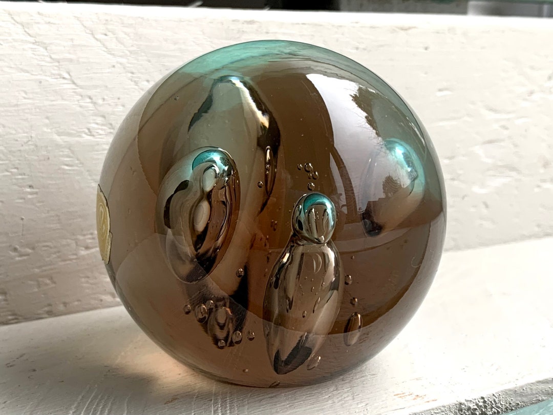 Vintage Czech Bohemian Glass Paperweight Unique - Etsy