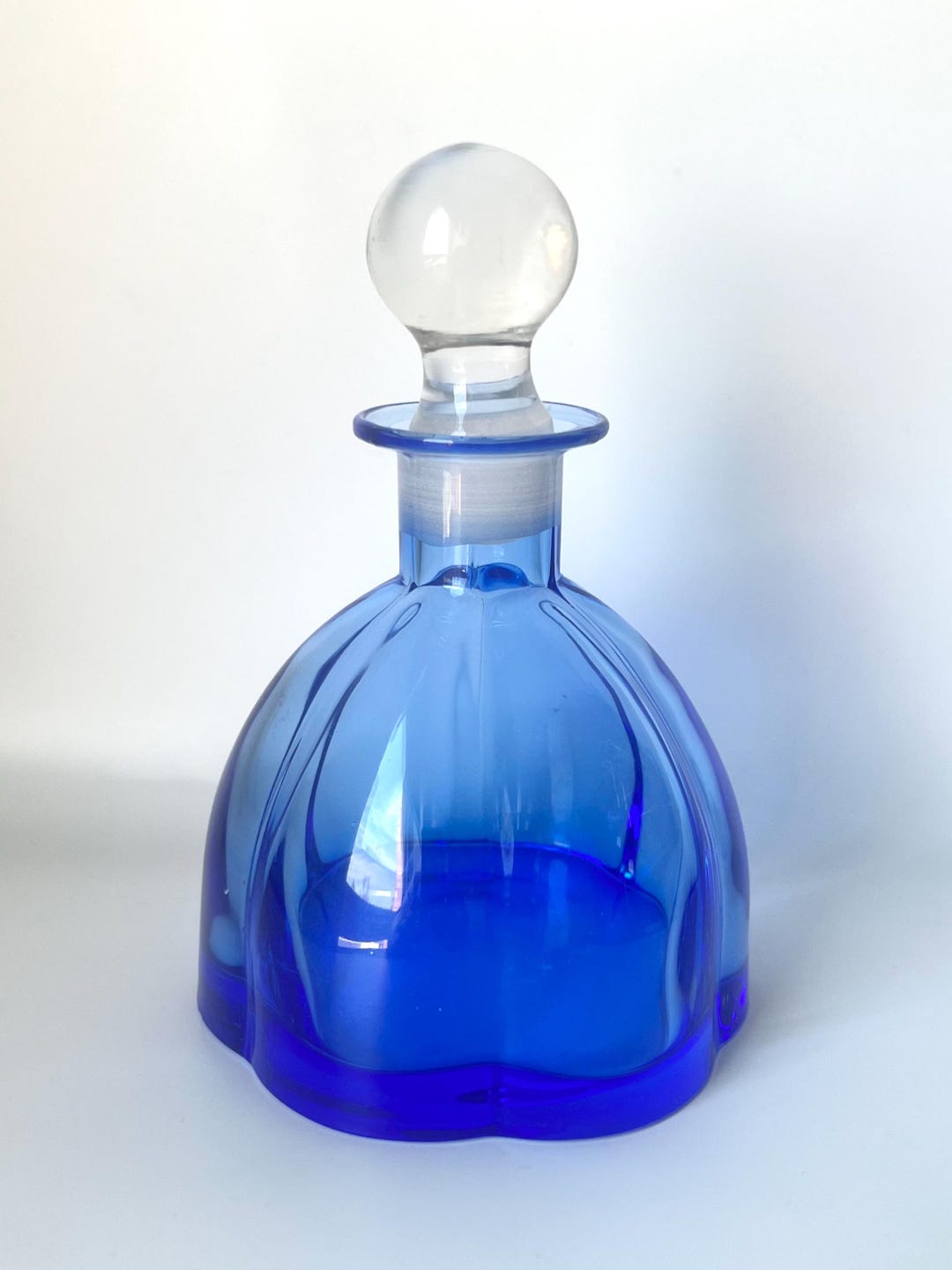 Vintage Cobalt Blue Glass Perfume Bottle - Etsy