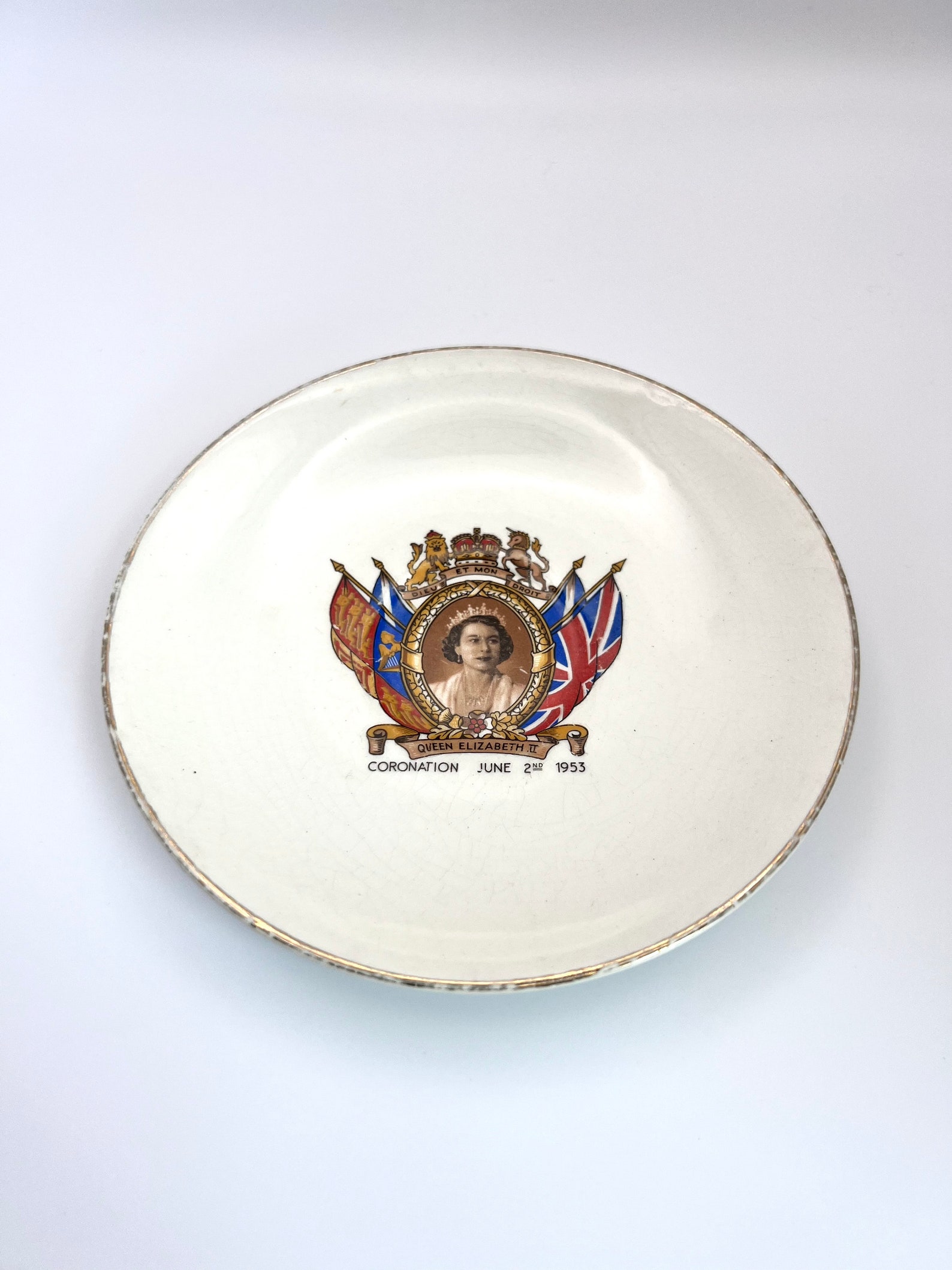 Vintage Queen Elizabeth II Coronation Small Plate Victoria Pottery ...