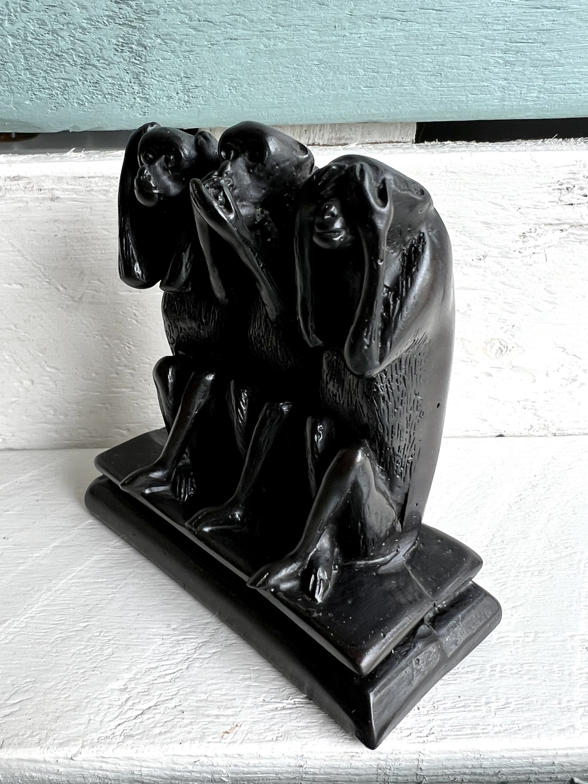Three Wise Monkeys Vintage Resin Statue Home Decor Speak No - Etsy UK