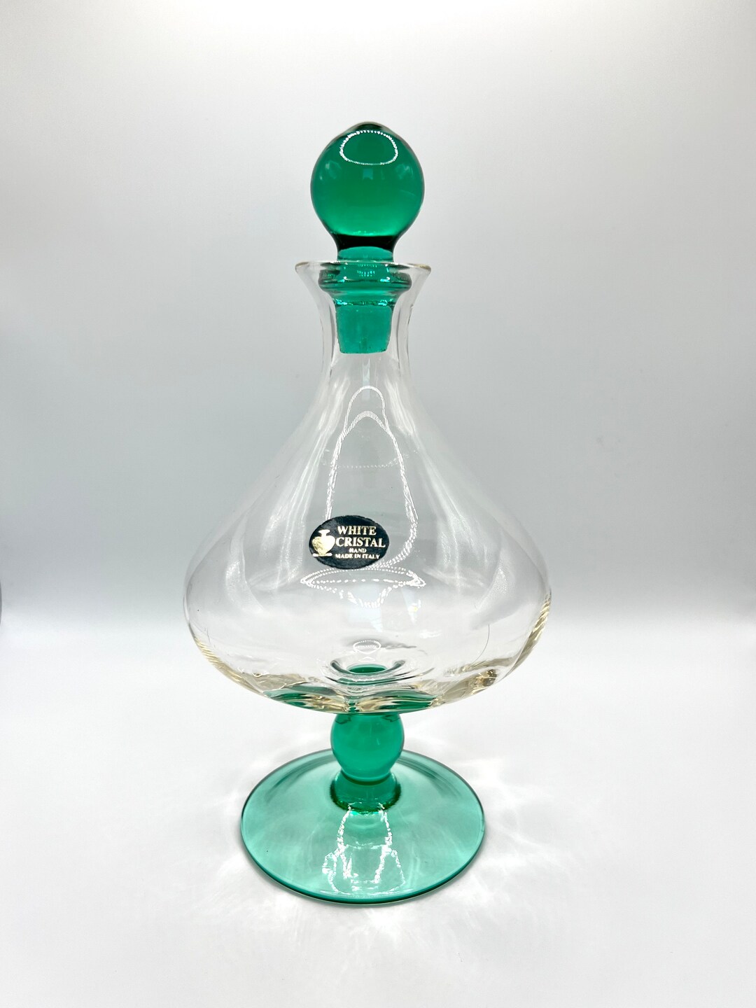 Vintage White Crystal Footed Decanter Hand Made in Italy - Etsy