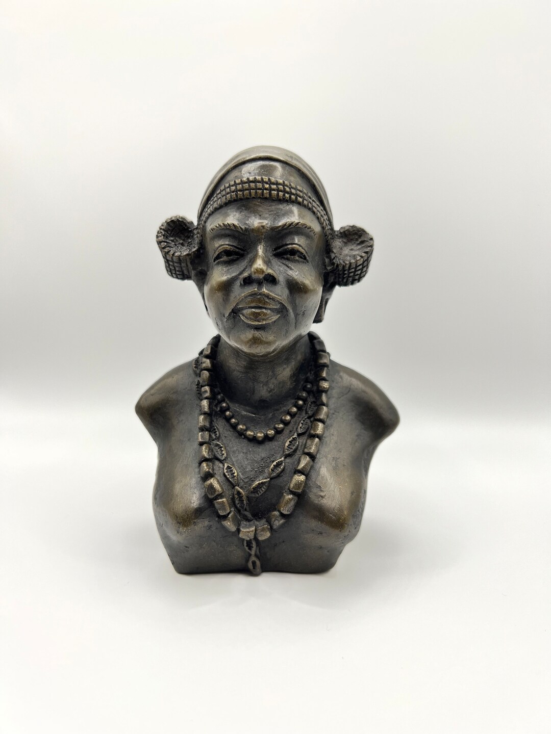 Vintage Kikuyu Lady Bust Statue Handcrafted and Signed Bronze Effect ...